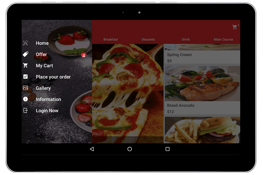 Restaurant Order Taking Tablet App, Order Taking Android Tablet App USA