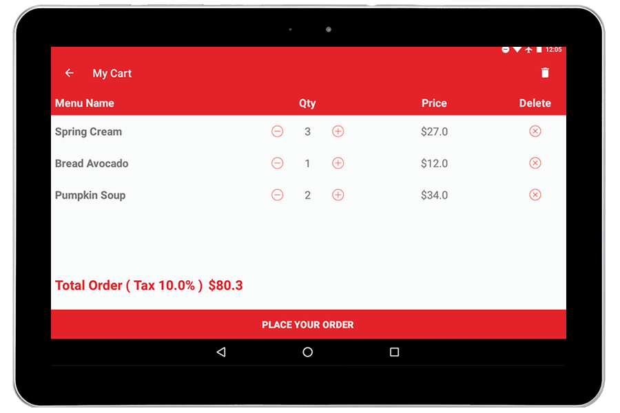 Restaurant Order Taking Tablet App, Order Taking Android Tablet App USA