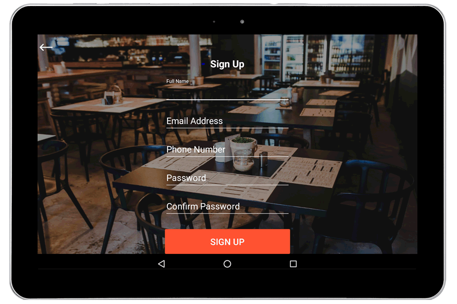Restaurant Order Taking Tablet App, Order Taking Android Tablet App USA